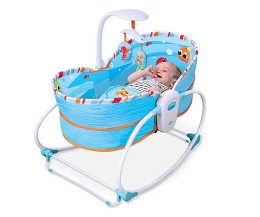 Baby Bassinets & Rocking Chairs 5 in 1 Cradle Bed - 6038K/BLUE - Toys 4 You