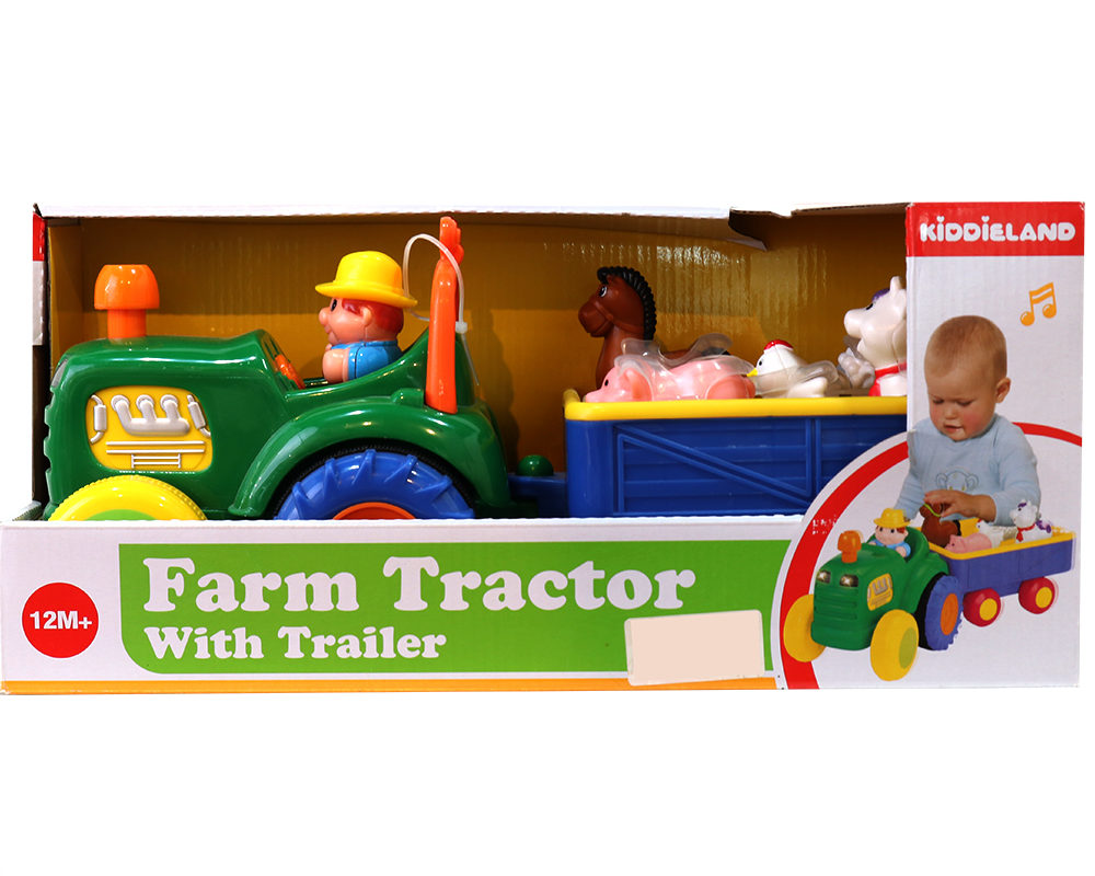 Kiddieland Farm Tractor With Trailor - Toys 4 You
