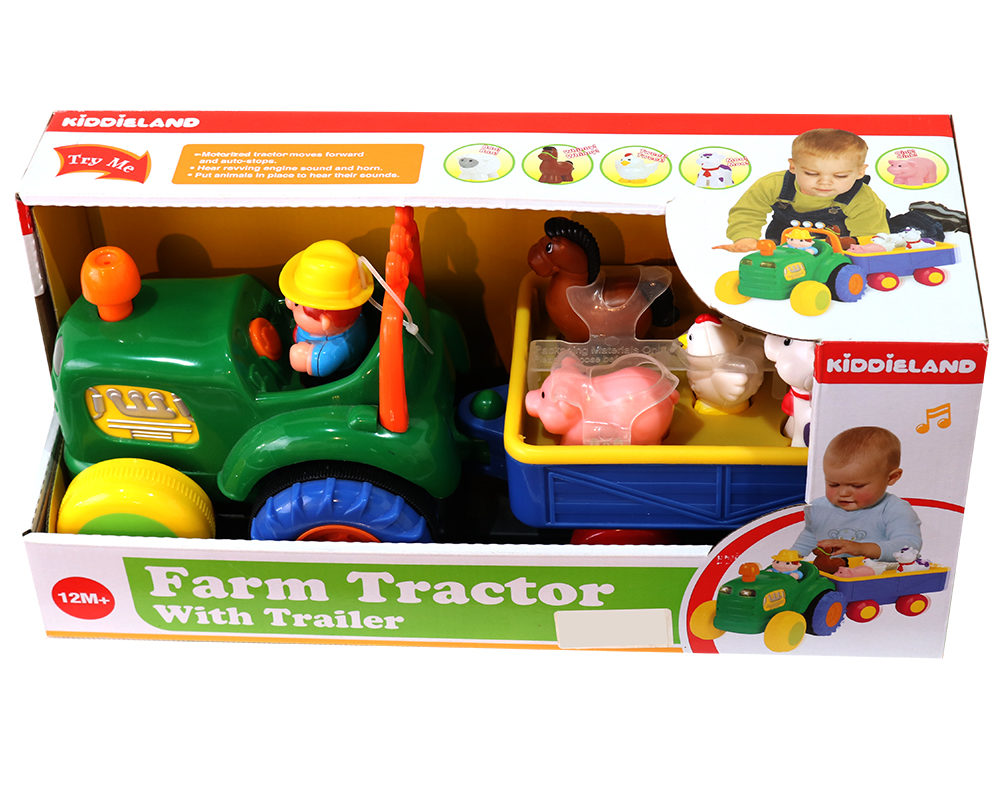 Kiddieland Farm Tractor With Trailor - Toys 4 You