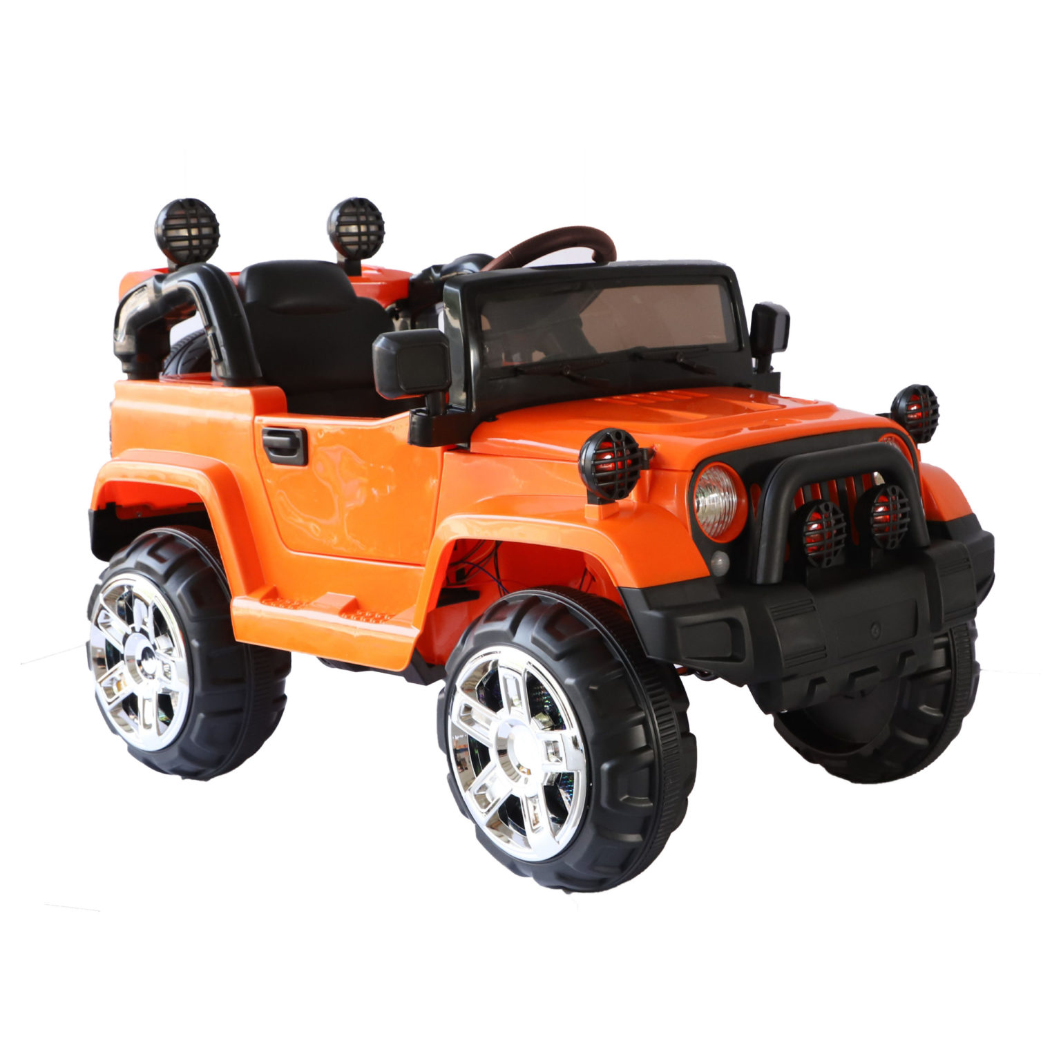 Remote Control Powered Riding Jeep For Kids Orange - Toys 4 You