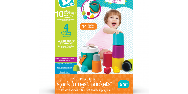 B Kids - Shape Sorting Stack N' Nest Buckets - Toys 4 You