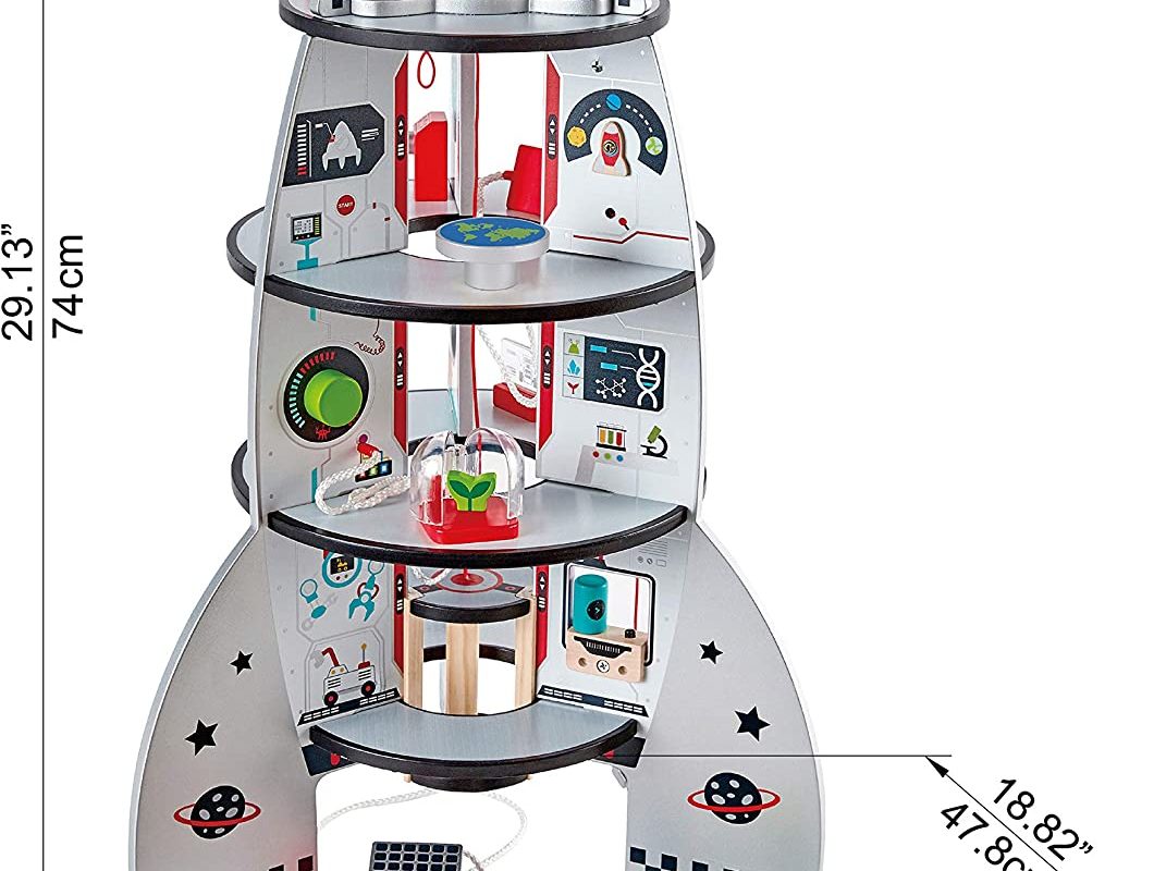 Hape Four-Stage Wooden Rocket Ship - E3021 - Toys 4 You
