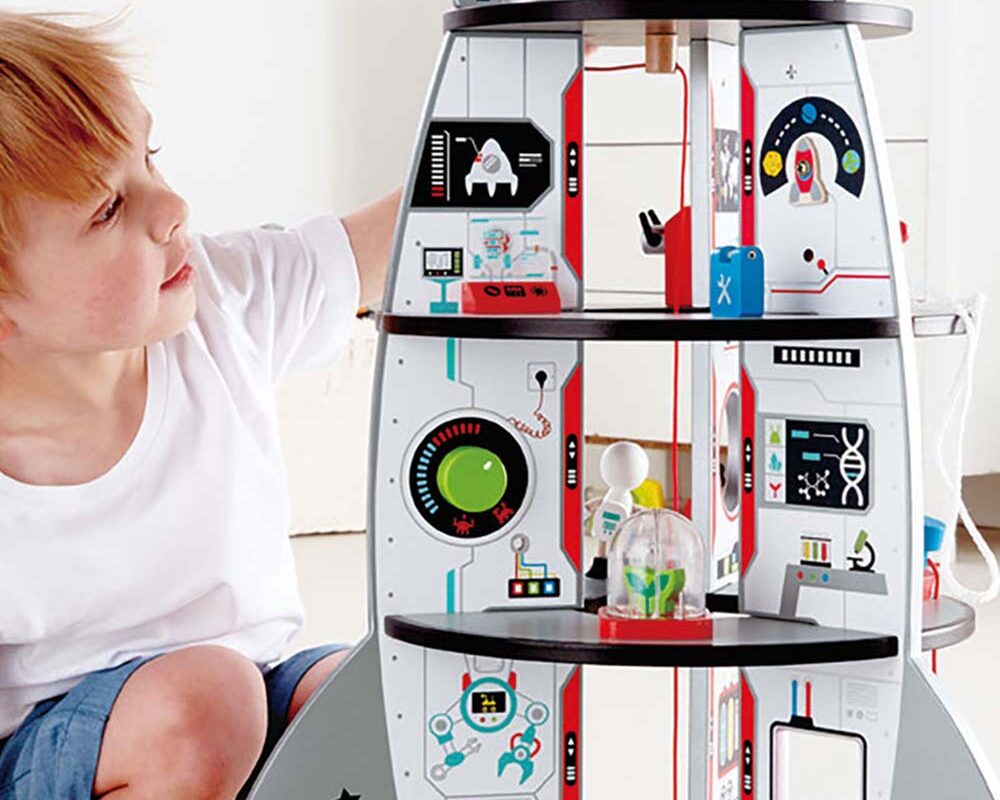 Hape Four-Stage Wooden Rocket Ship - E3021 - Toys 4 You