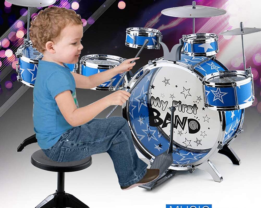 Kids Drum Toy Set Rock Jazz Drum Kit Early Educational Toys with Drums ...