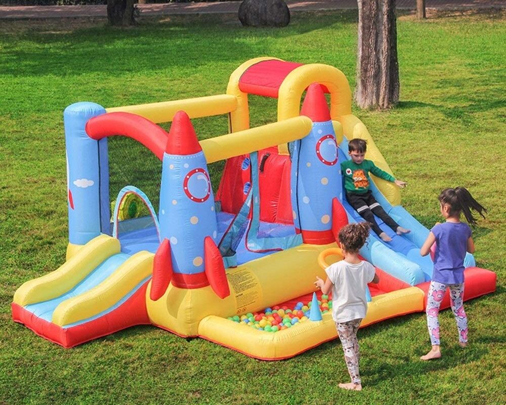 Inflatable Bouncy Castle Outdoor with Play Pool and Slides - Toys 4 You
