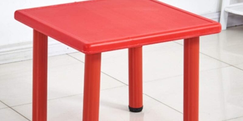 Square Plastic Study Table For Kids Red - Toys 4 You
