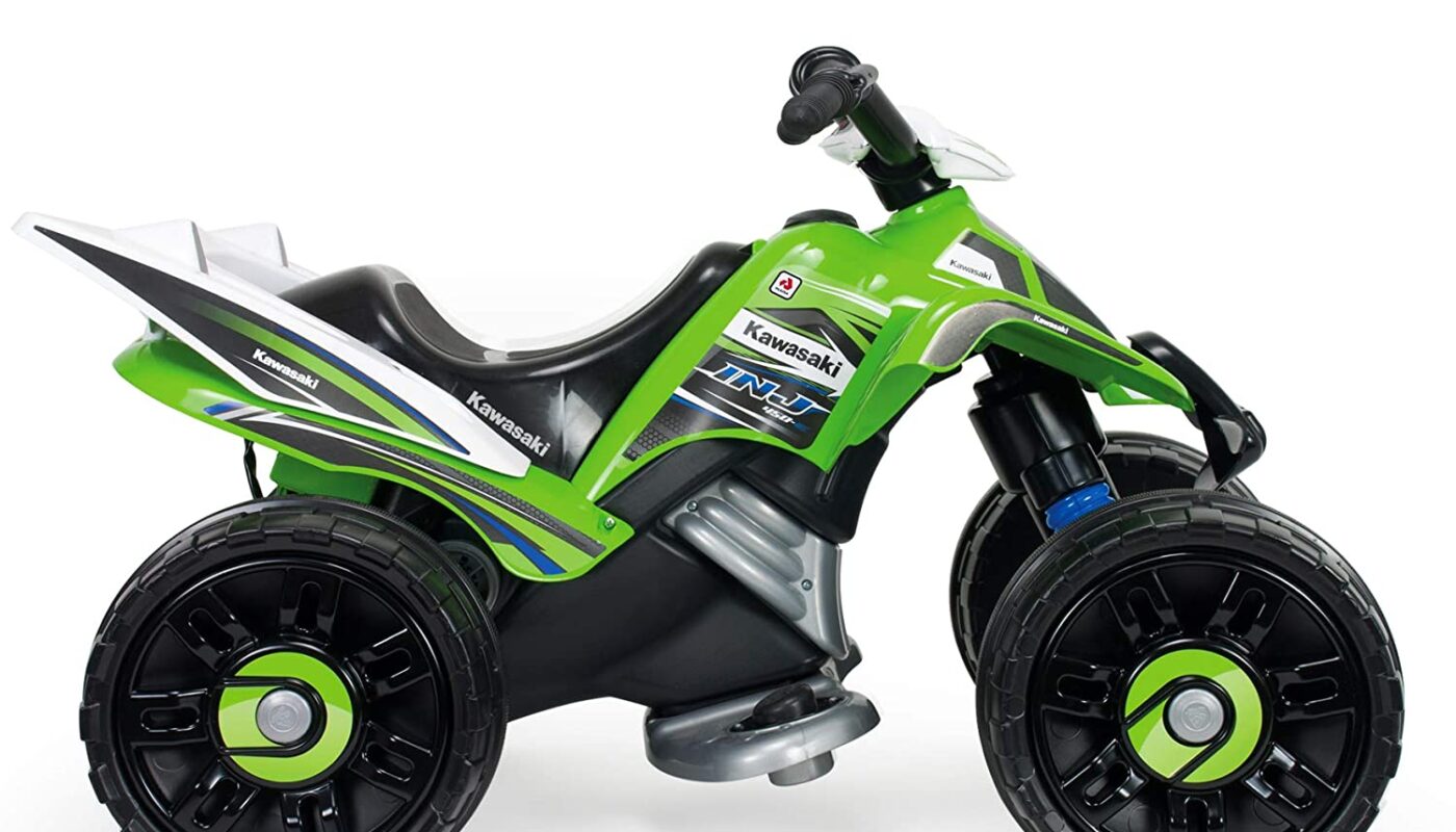 INJUSA-Kawasaki Quad ATV 12V With Reverse Gear and Electric Brake-66055 ...