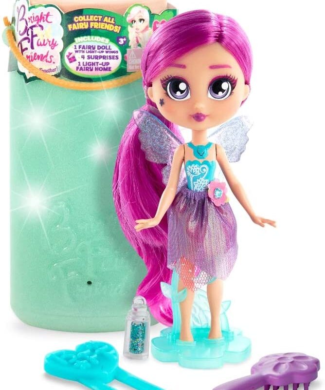 Bright Fairy Friends Doll 6 Jar, Battery Operated, Assortment - Toys 4 You
