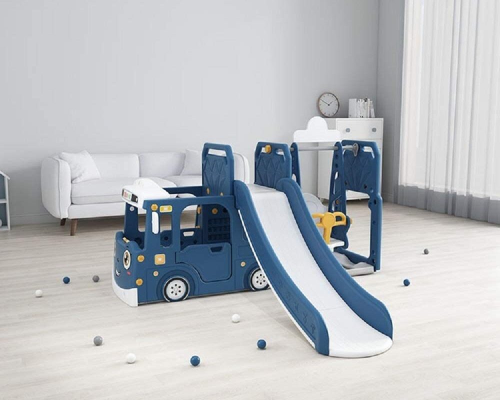Bus Kids 3 in 1 Outdoor Play Structure Jumbo Slide with Swing And Play ...