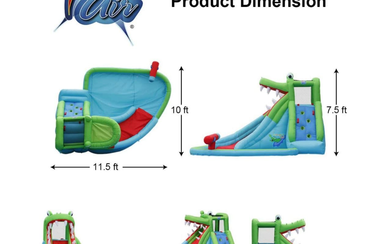 Air Flow Crocodile Inflatable Water Slide - Toys 4 You