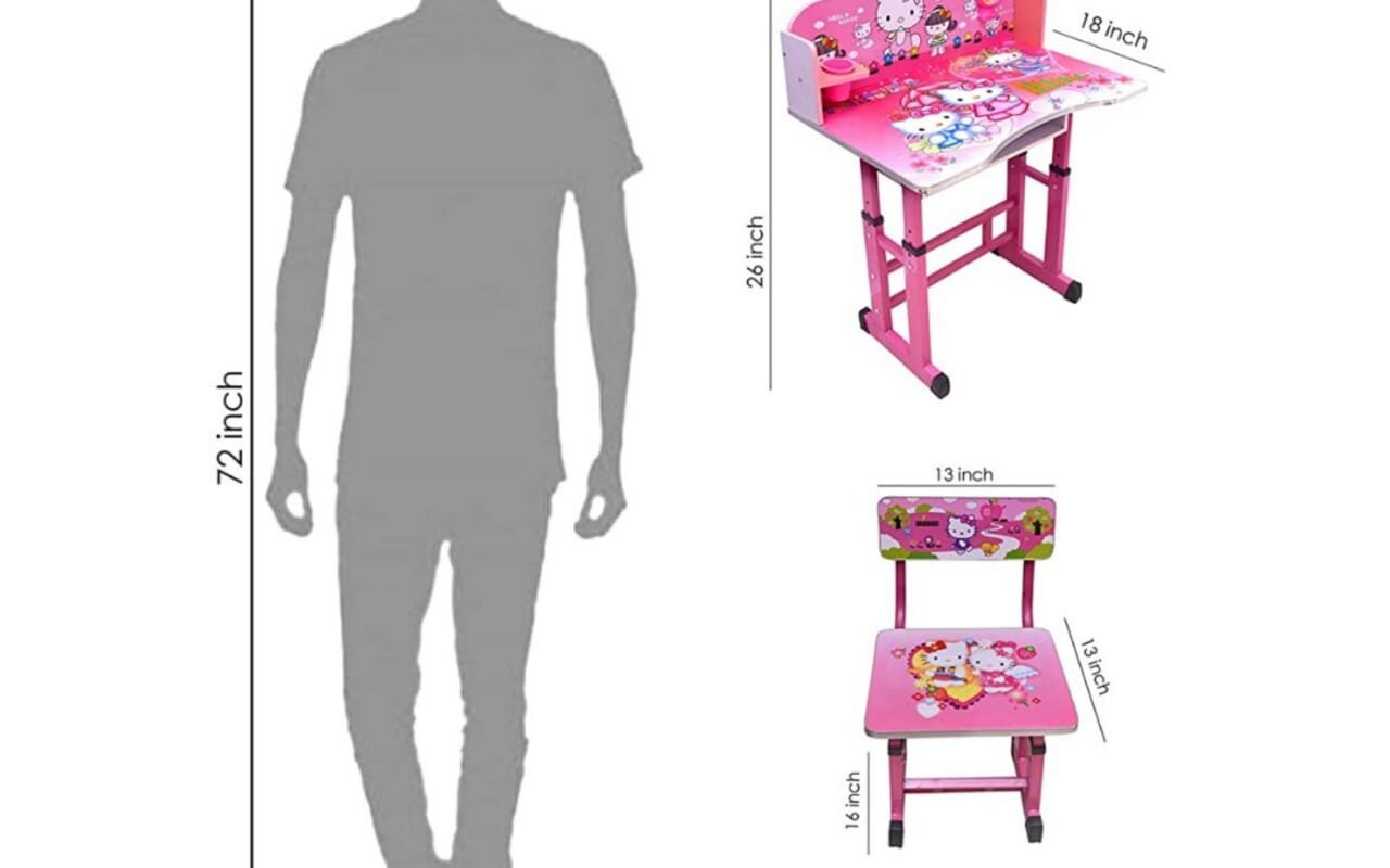 Hello Kitty Kids Study Table With Chair Set Table - Toys 4 You
