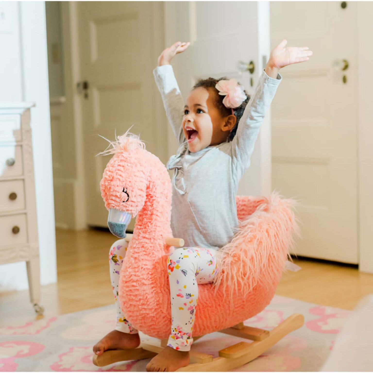 Pink Flamingo Soft Landing Ride Rocking Animals - LB-305-PINK - Toys 4 You