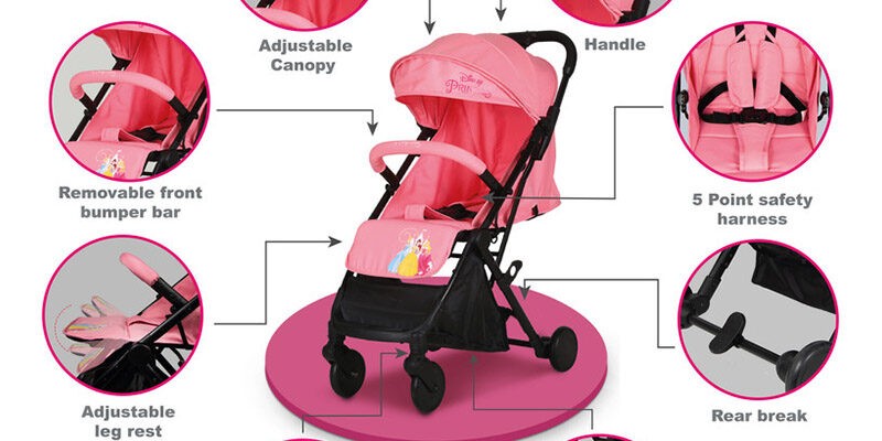 Disney - Princess Travel Stroller - S101-Princess Pink - Toys 4 You