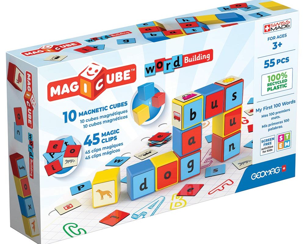 GEOMAG - Word Building Magicube 55pcs - 00258-BB - Toys 4 You