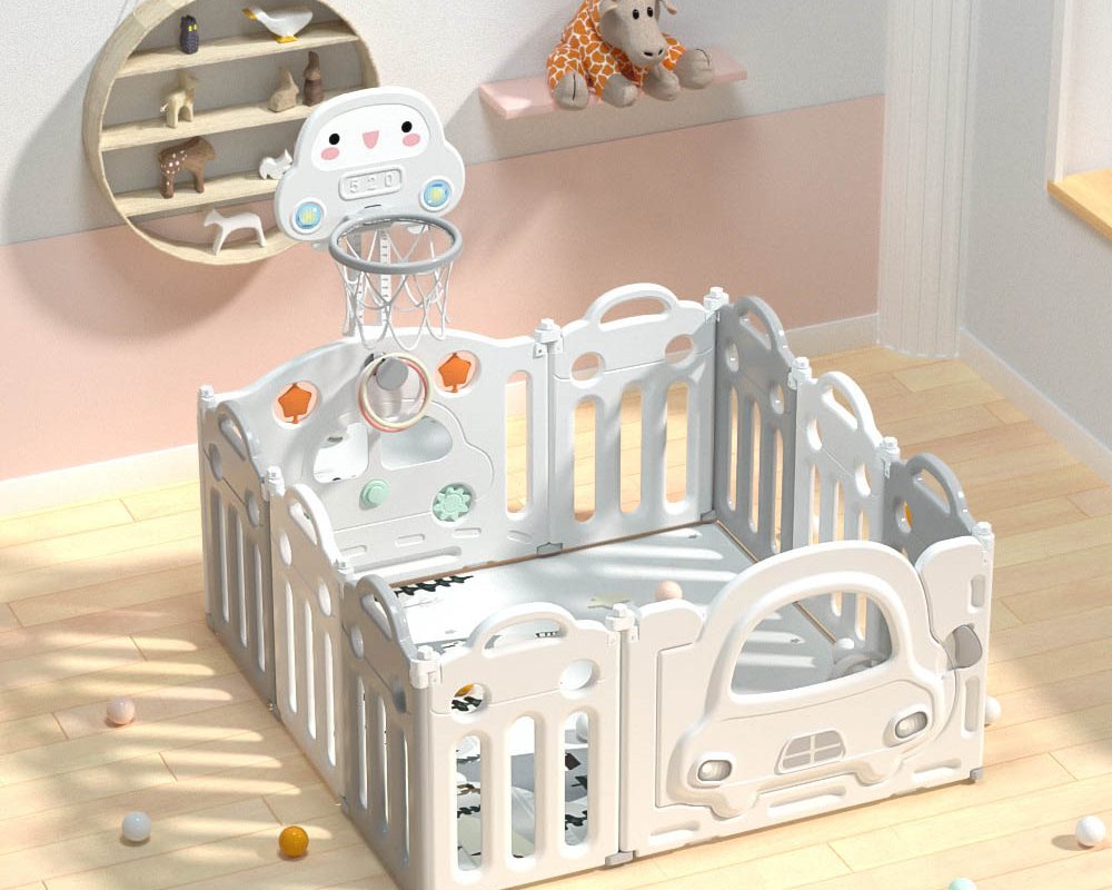 Little Angel - Foldable Indoor & Outdoor Play Yard - L-XQCWL02- White ...