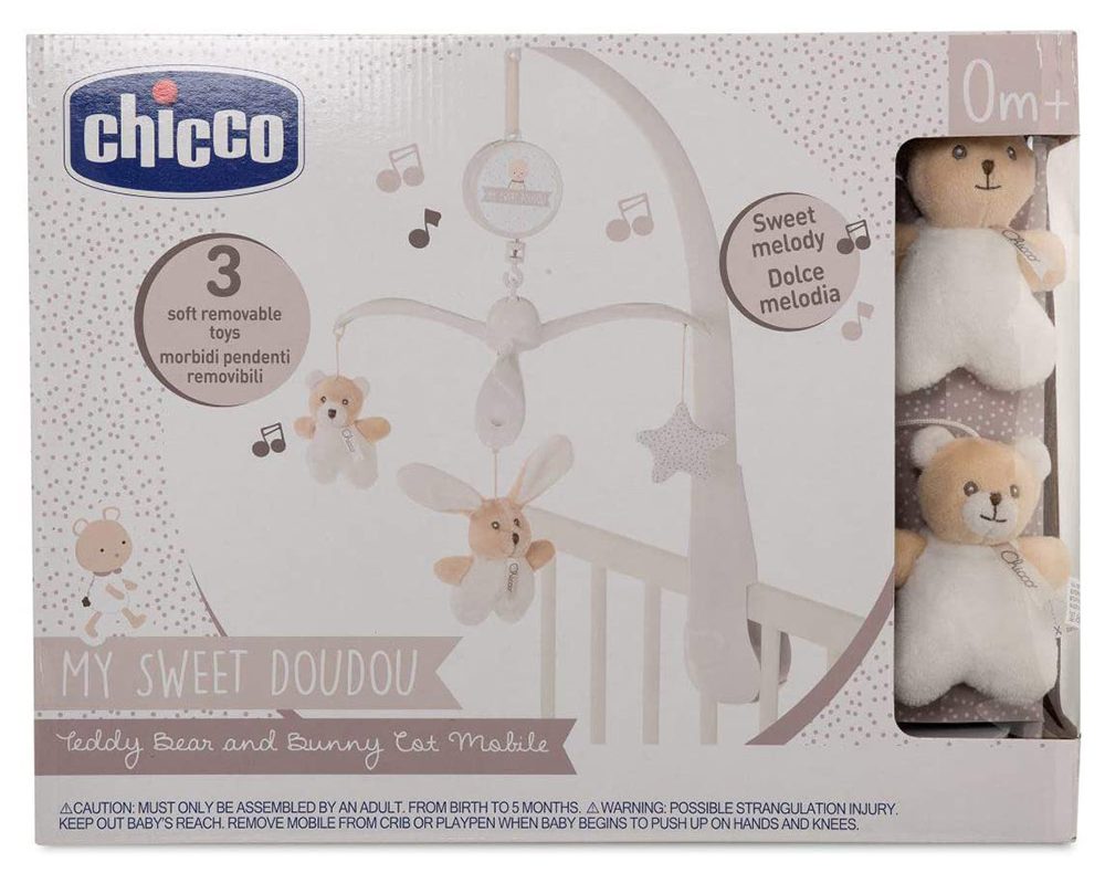 Chicco - My Sweet Dou Dou Teddy Bear & Bunny Cot Mobile - Toys 4 You