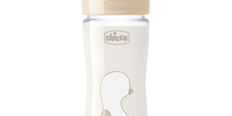 Chicco - Original Touch Glass Feeding Bottle 240ml Slow Flow 0m+ Latex - Toys 4 You
