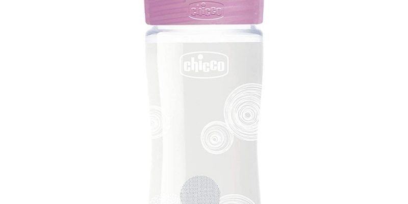Chicco - Well-Being Slow Flow Glass Bottle 240ml - Pink - Toys 4 You
