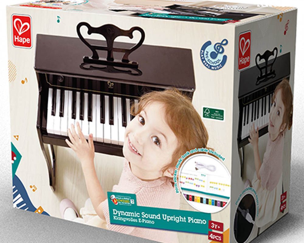 Hape - Dynamic Sound Upright Electric Piano Black - E0631 - Toys 4 You