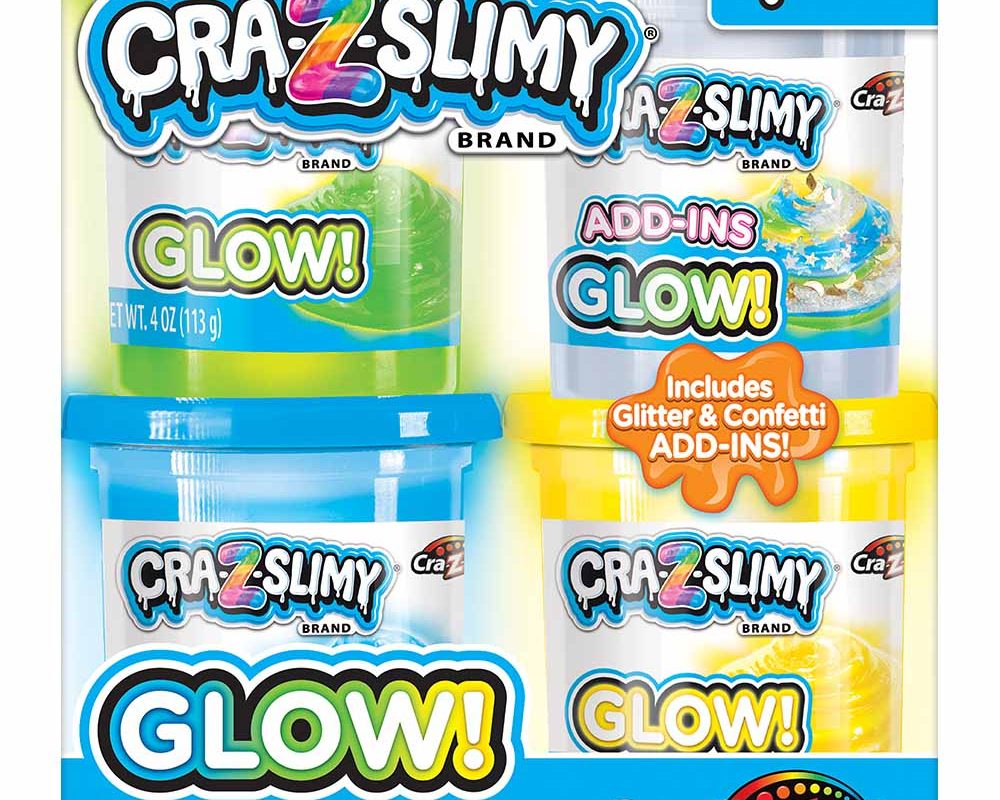 Cra-Z-Art - Cra-Z-Slimy Glow w/ Glitter & Confetti - Pack of 4 - Toys 4 You