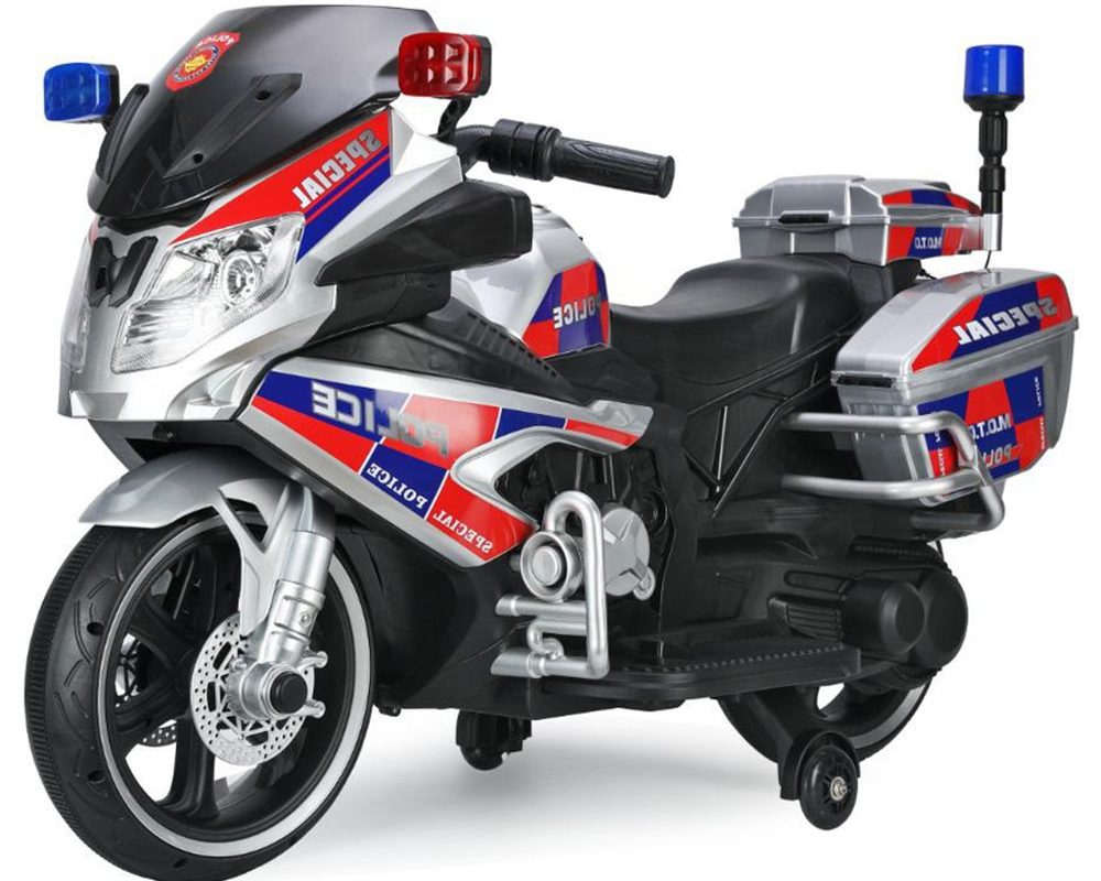 Lovely Baby - Kids Electric Motorcycle Ride On Police Bike Silver ...