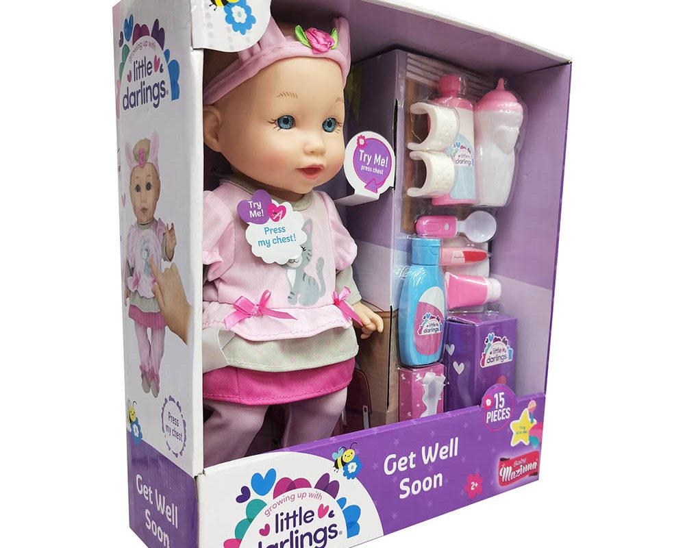 Baby Maziuna - Little Darlings Get Well Soon Doll 15Pcs - Toys 4 You