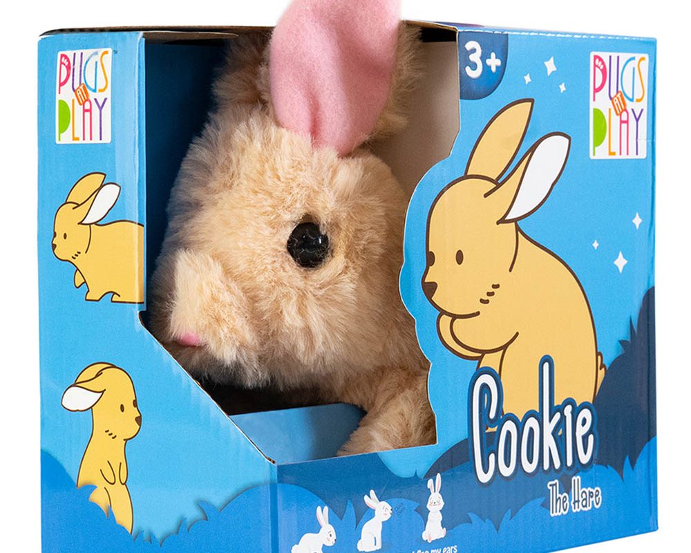 PUGS AT PLAY - Cookie Jumping Rabbit Plush Toy - Beige - Toys 4 You