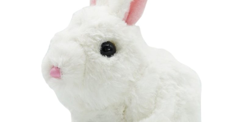 PUGS AT PLAY - Hopper Jumping Rabbit Plush Toy - White - Toys 4 You