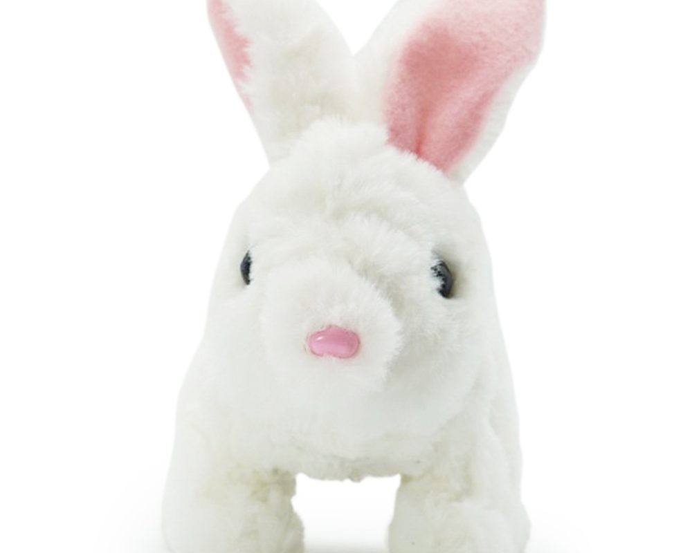 PUGS AT PLAY - Hopper Jumping Rabbit Plush Toy - White - Toys 4 You