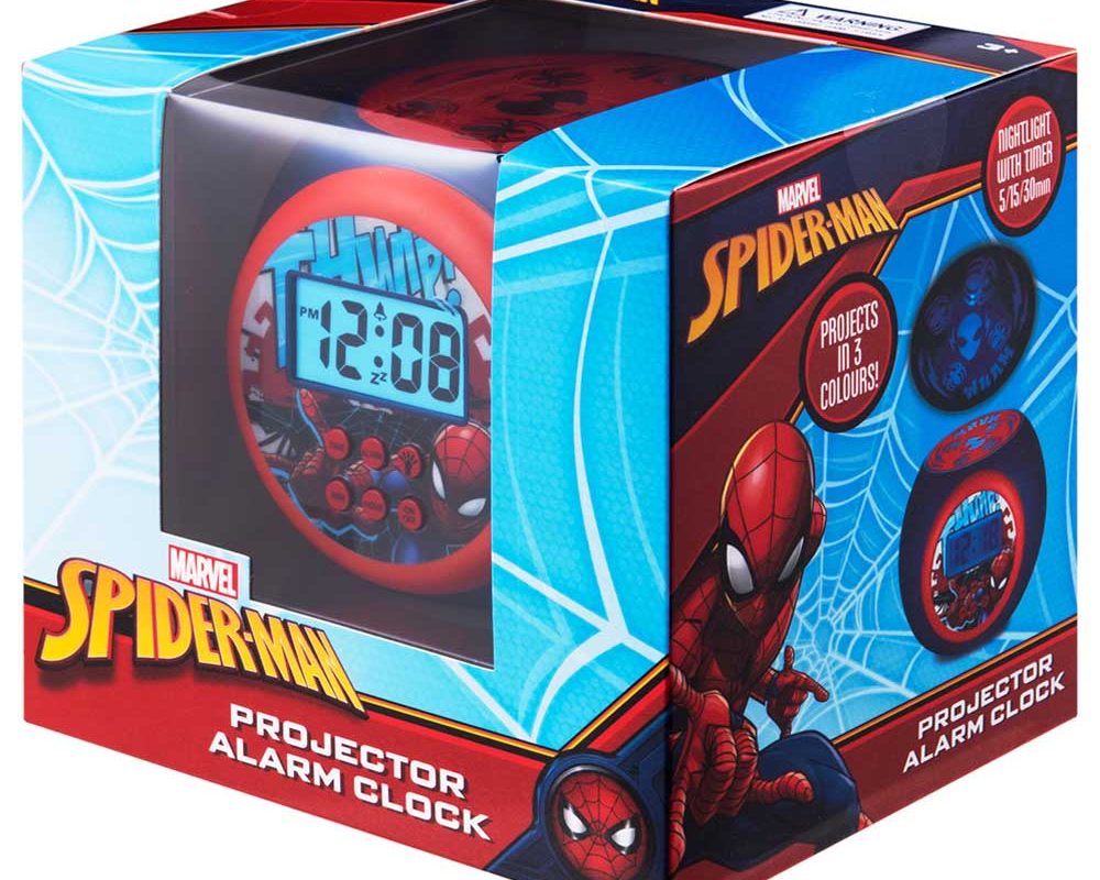 Volkano - Marvel Spiderman Round Shape Projection Projector Alarm ...