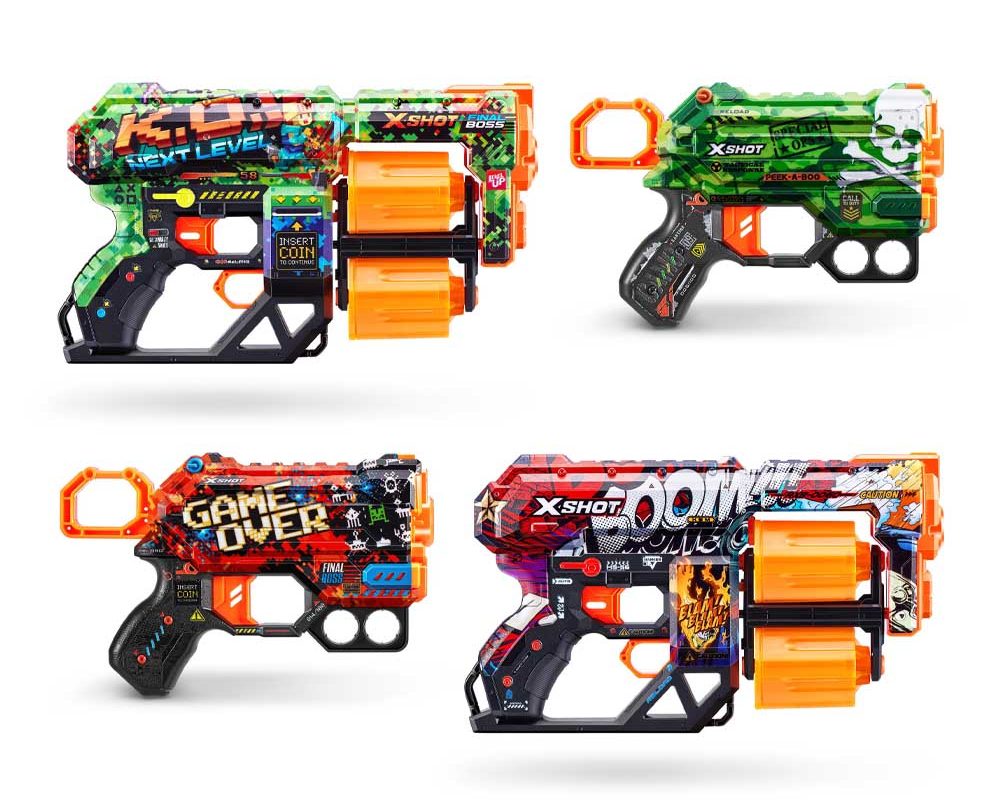 X-Shot - Skins Double Dread Double Menace Dart Blaster Combo Pack ...