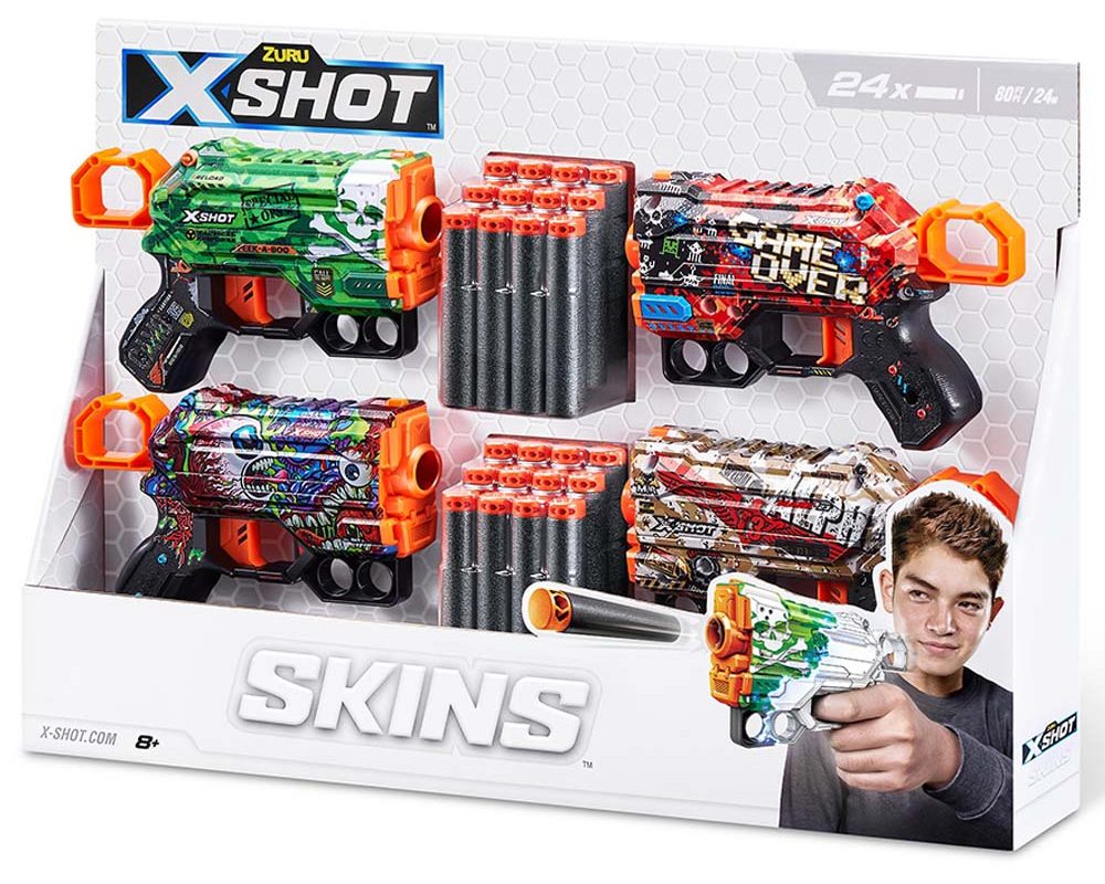 X Shot - Skins Mix 3 pcs Combo Pack, 48 Foam Darts - Toys 4 You