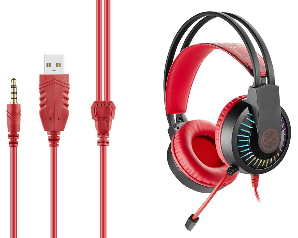 Volkano - Marvel Spiderman Wired RGB Gaming Headphone w/ Microphone ...