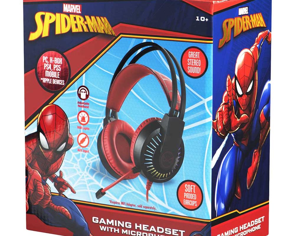 Volkano - Marvel Spiderman Wired RGB Gaming Headphone w/ Microphone ...