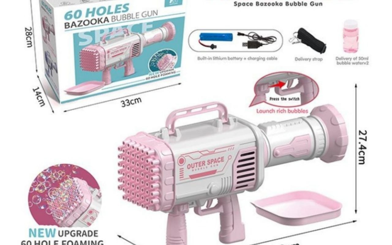 60 Holes Bazooka Bubble Gun Toys - Toys 4 You