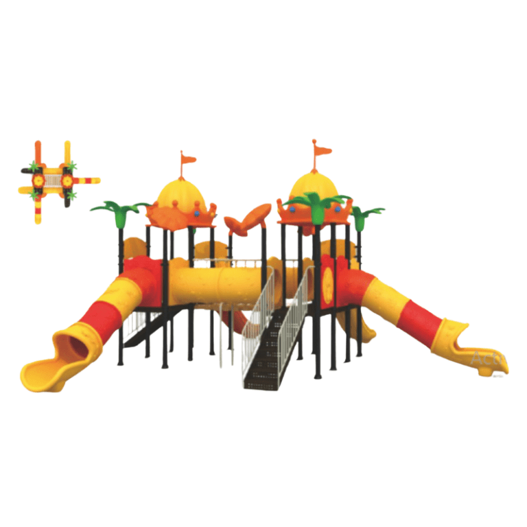 Kids Outdoor - Playful Long Tube Slide Game - 3 Swing Playset - Toys 4 You